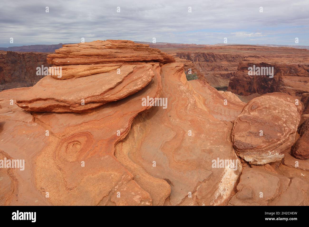 Rocky boulders on the rim of The Grand Canyon near Page, Arizona, USA ...