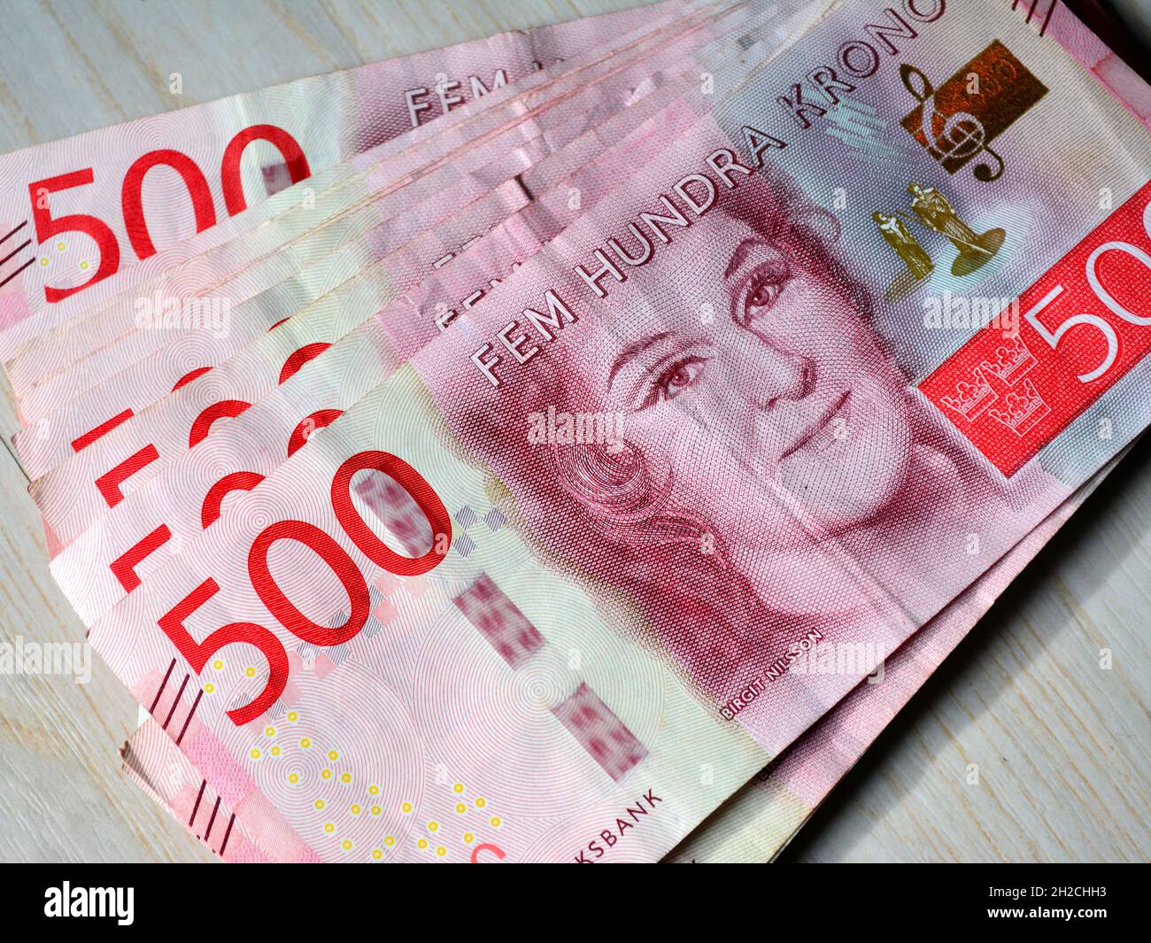 Closeup shot of banknotes of 500 Swedish currency Stock Photo - Alamy