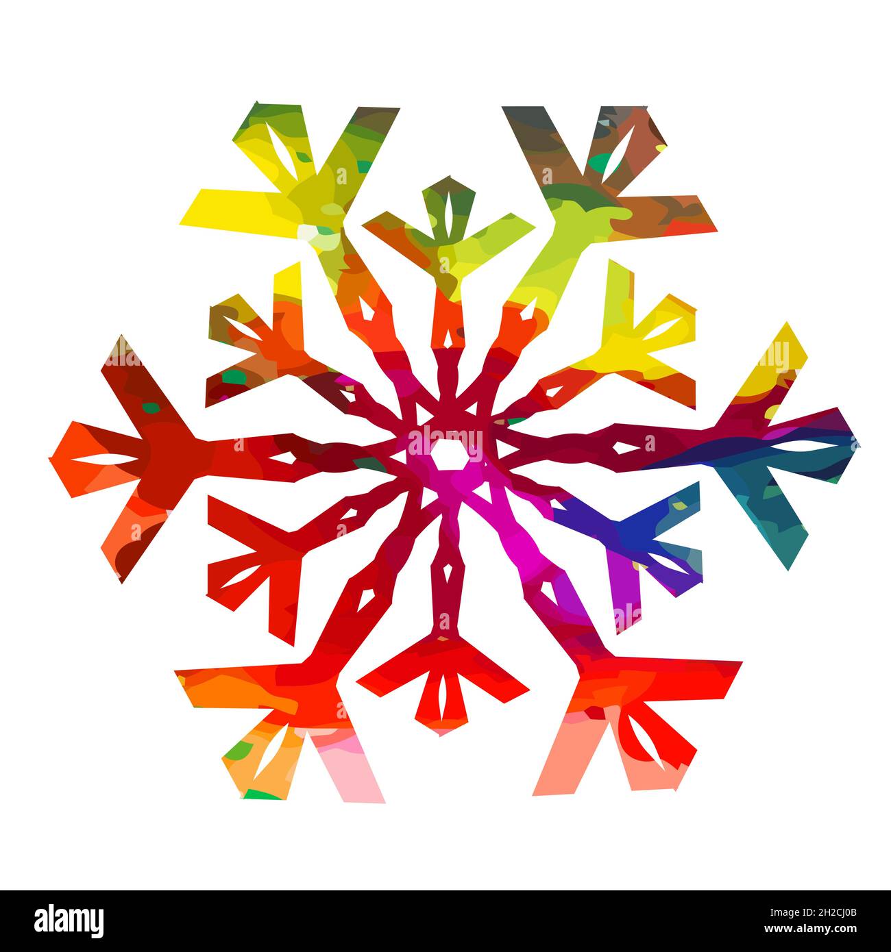 Multi-colored beautiful snowflake object. Vector illustration Stock ...