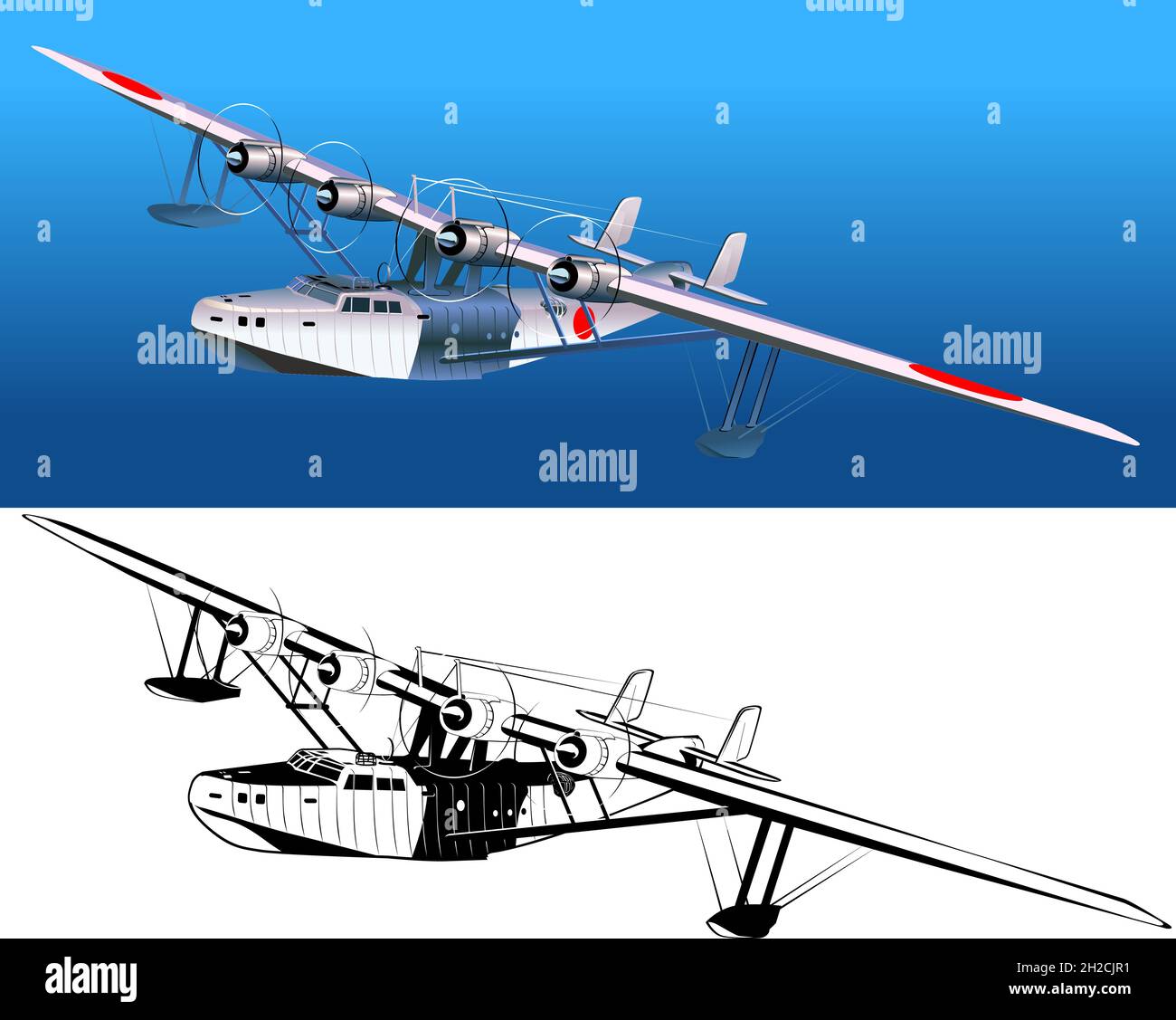 retro seaplane 30-s. Available EPS-8 vector format separated by groups ...