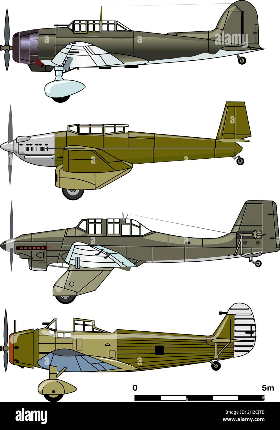 dive bombers 1930-s set. Available EPS-8 vector format separated by ...
