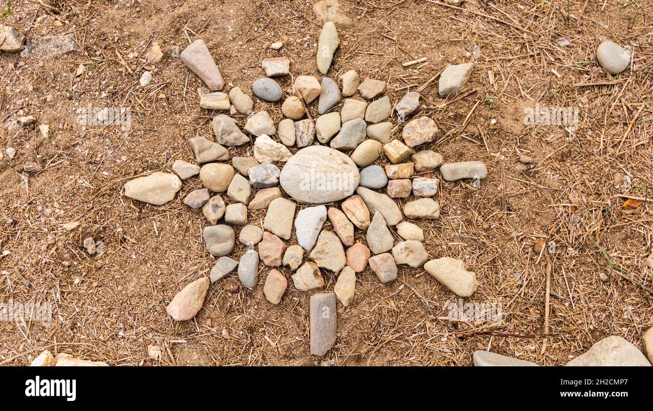 Stones in cala bramant in Llanca Stock Photo - Alamy