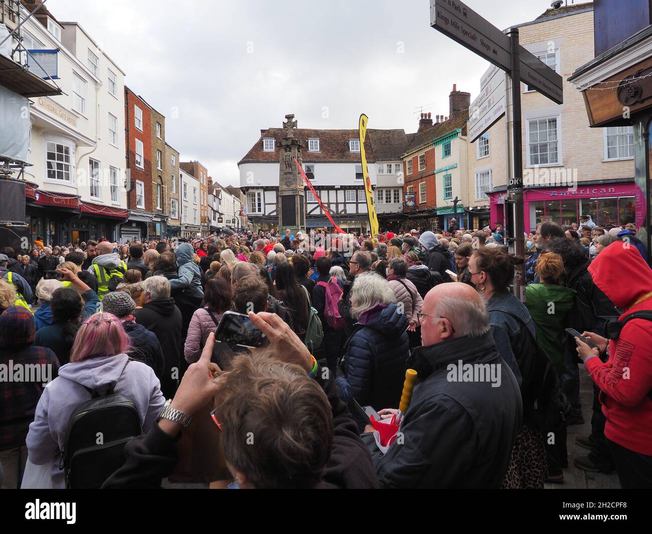 Canterbury, Kent, UK. 21st Oct, 2021. Photos of the Little Amal refugee ...