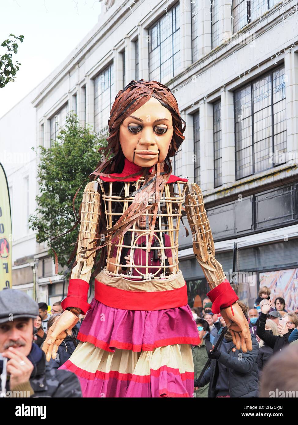 Canterbury, Kent, UK. 21st Oct, 2021. Photos of the Little Amal refugee ...