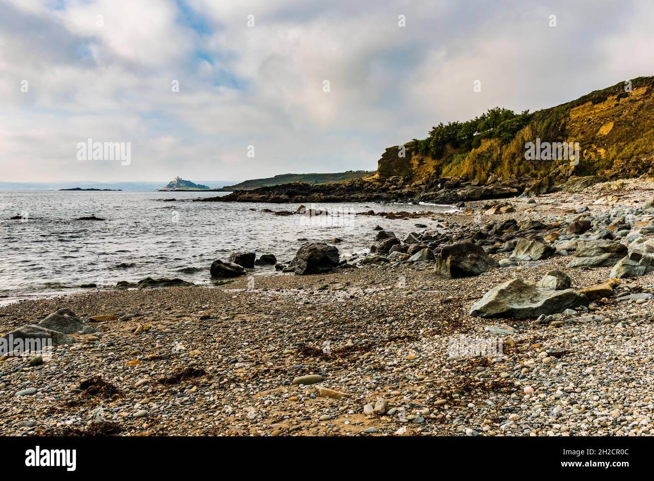 St Michael's Mount and Trevean Cove, Rosudgeon, Penzance, Cornwall, UK ...
