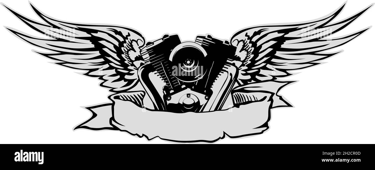 engine with wings at gray basis Stock Vector Image & Art - Alamy