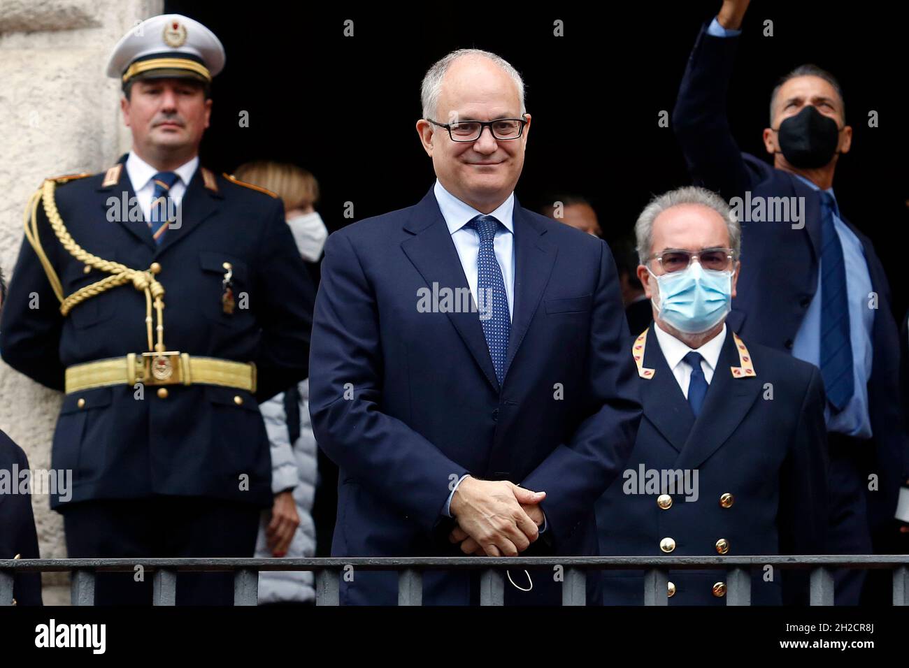 Rome, Italy. 21st Oct, 2021. The newly elected mayor of Rome Roberto ...