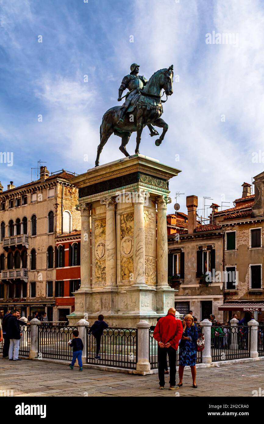 Statue of Bartolomeo Colleoni of 15th century, Venice, Italy ...