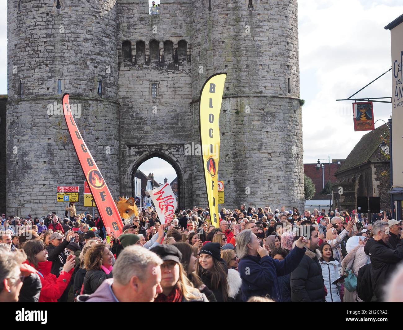Canterbury, Kent, UK. 21st Oct, 2021. Photos of the Little Amal refugee ...