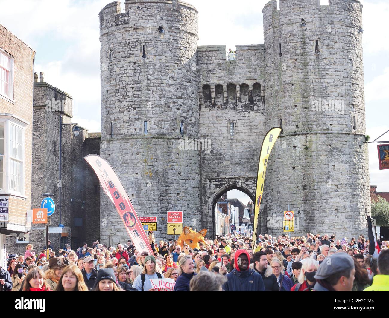 Canterbury, Kent, UK. 21st Oct, 2021. Photos of the Little Amal refugee ...