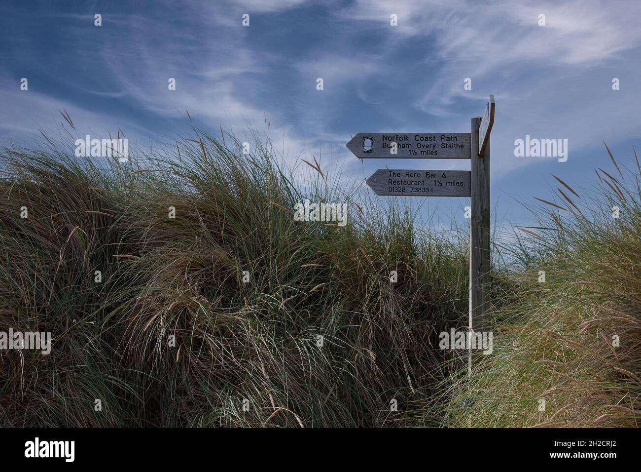 Coastal path sign on the North Norfolk coast, UK Stock Photo - Alamy