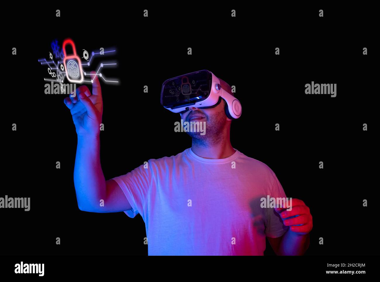 Vr man fingerprint cyber hi-res stock photography and images - Alamy