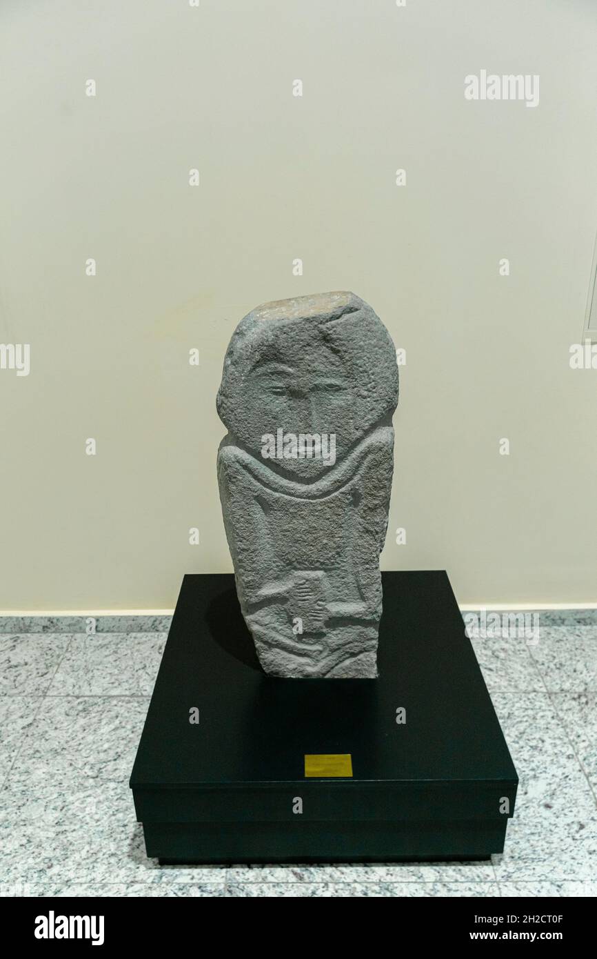 Stone statue, 9-11 century, Kazakhstan, Turkistan region. Medieval ...