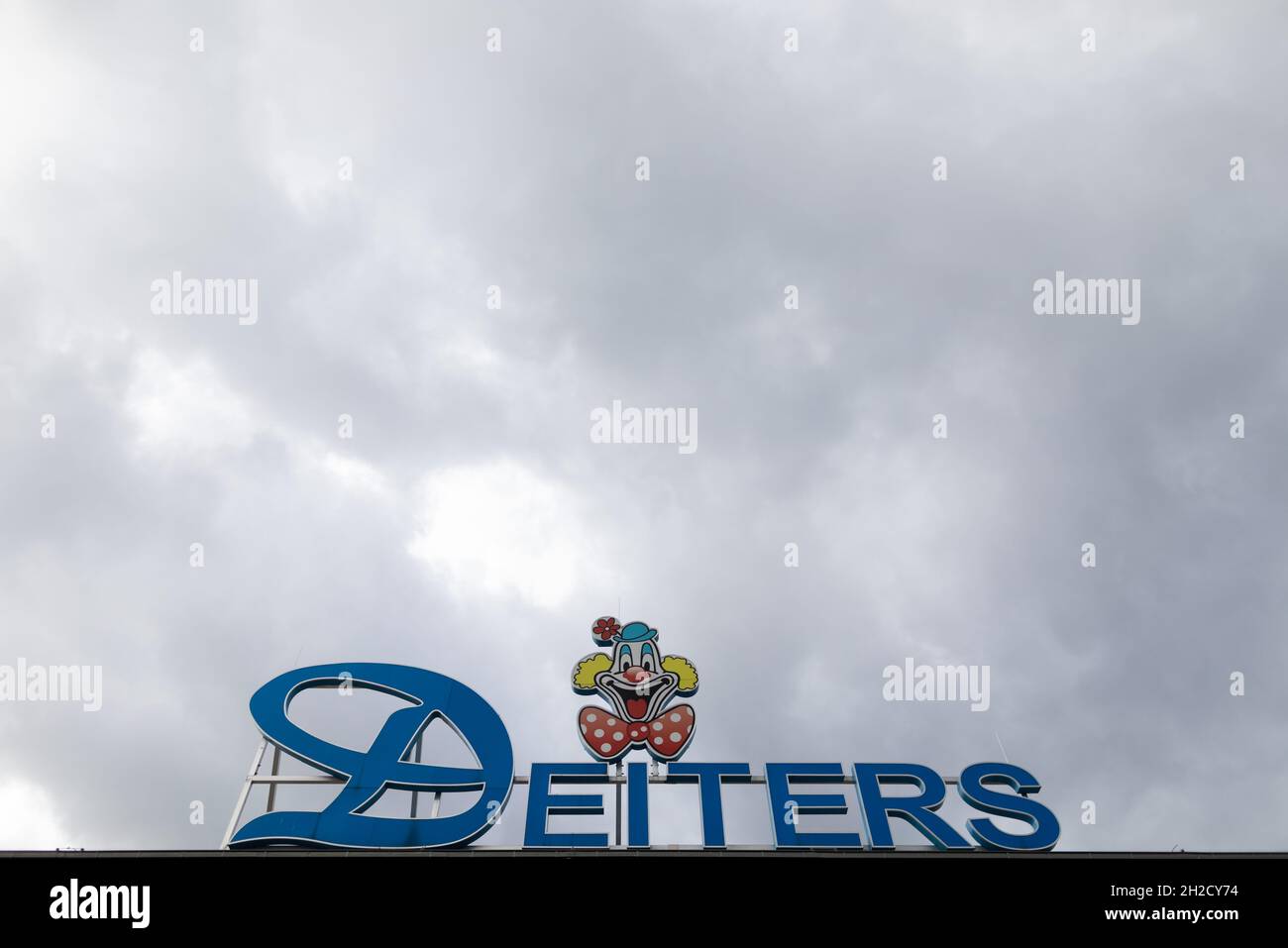 Frechen, Germany. 21st Oct, 2021. Lettering and logo of the costume ...
