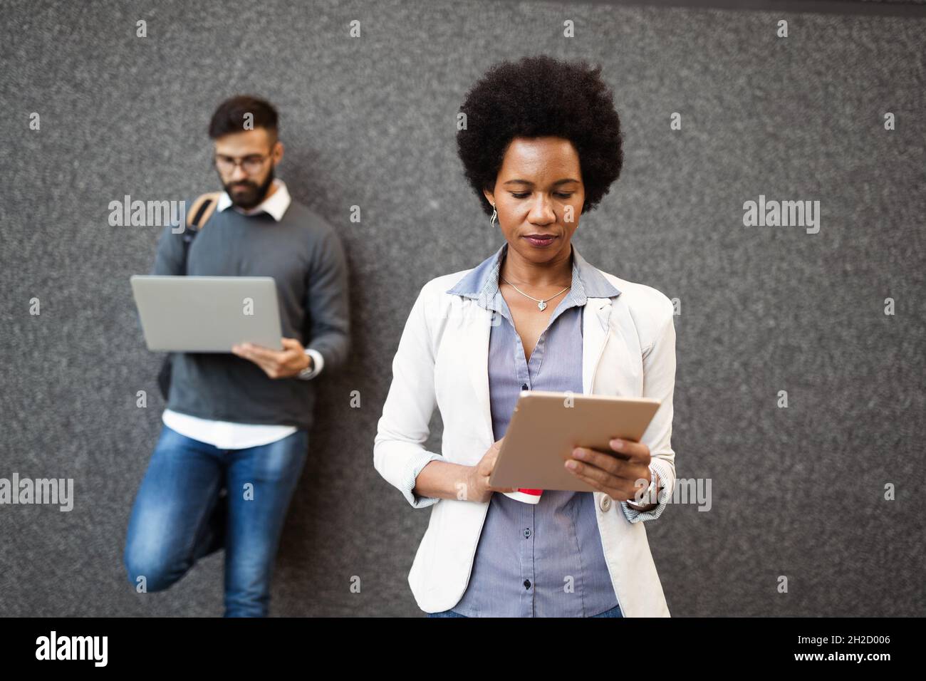 Business team digital device technology connecting concept Stock Photo ...