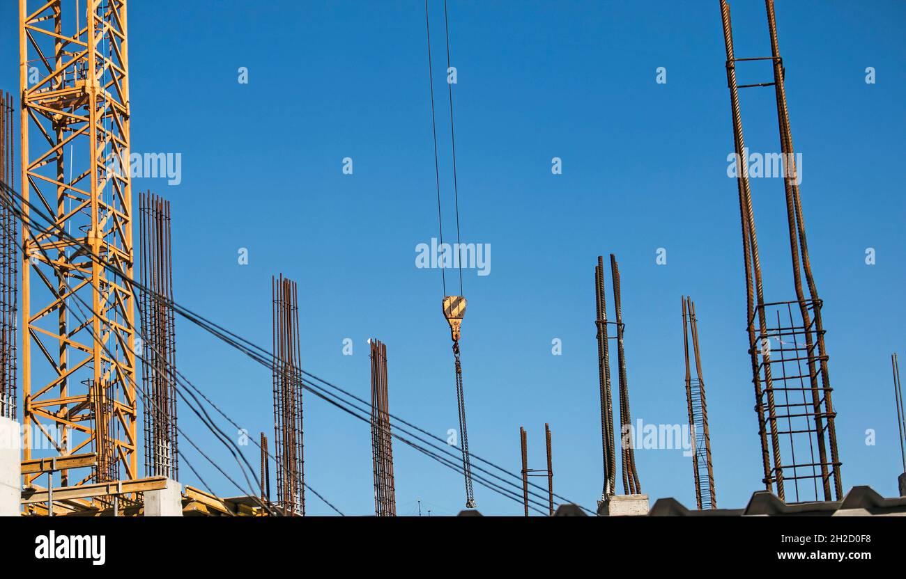 Construction project, construction site. Construction of concrete ...