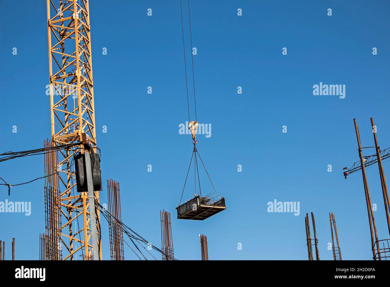 Construction project, construction site. Construction of concrete ...