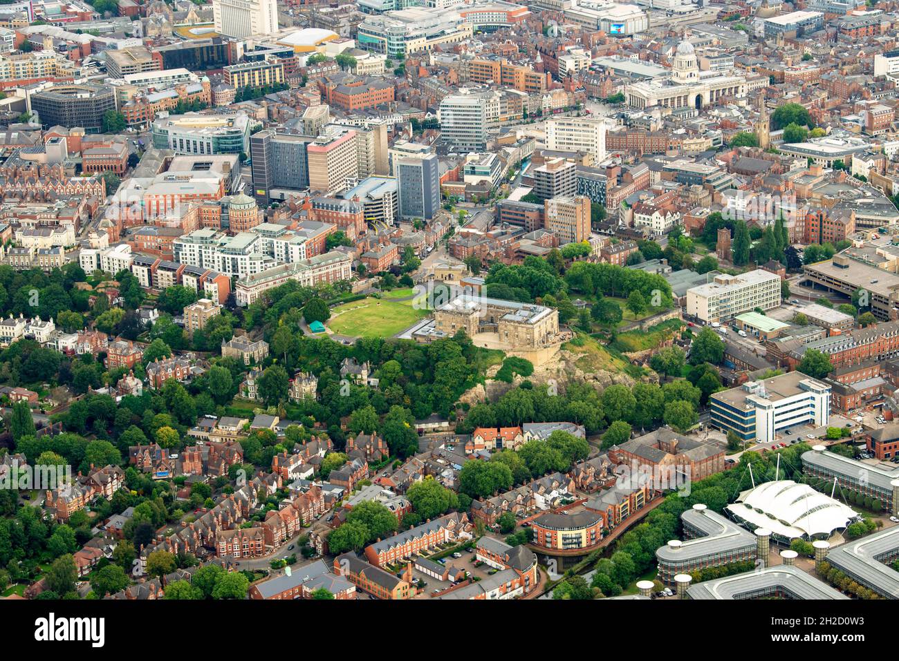 Aerial image of Nottingham City and Nottingham Castle, Nottinghamshire ...