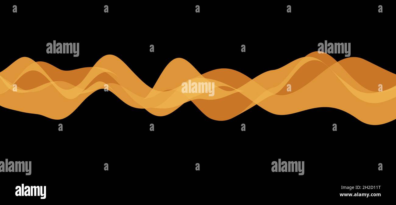 Abstract orange waveform or sound waves on black background Stock Photo ...