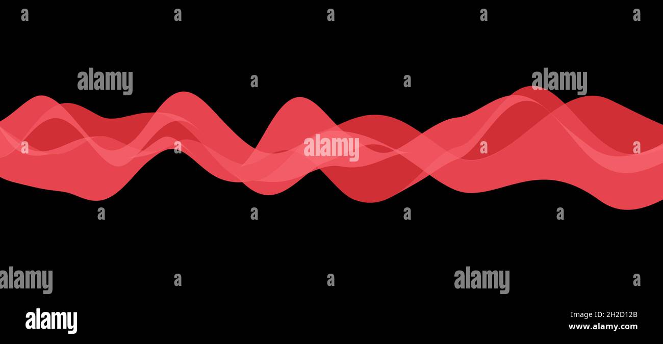 Abstract red waveform or sound waves on black background Stock Photo ...