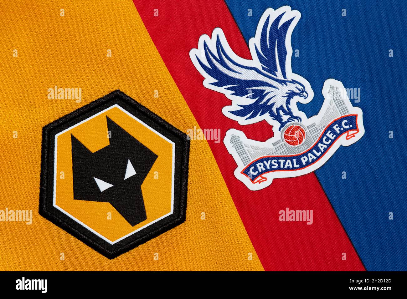 Close up of Wolverhampton Wanderers and club crest Stock Photo - Alamy