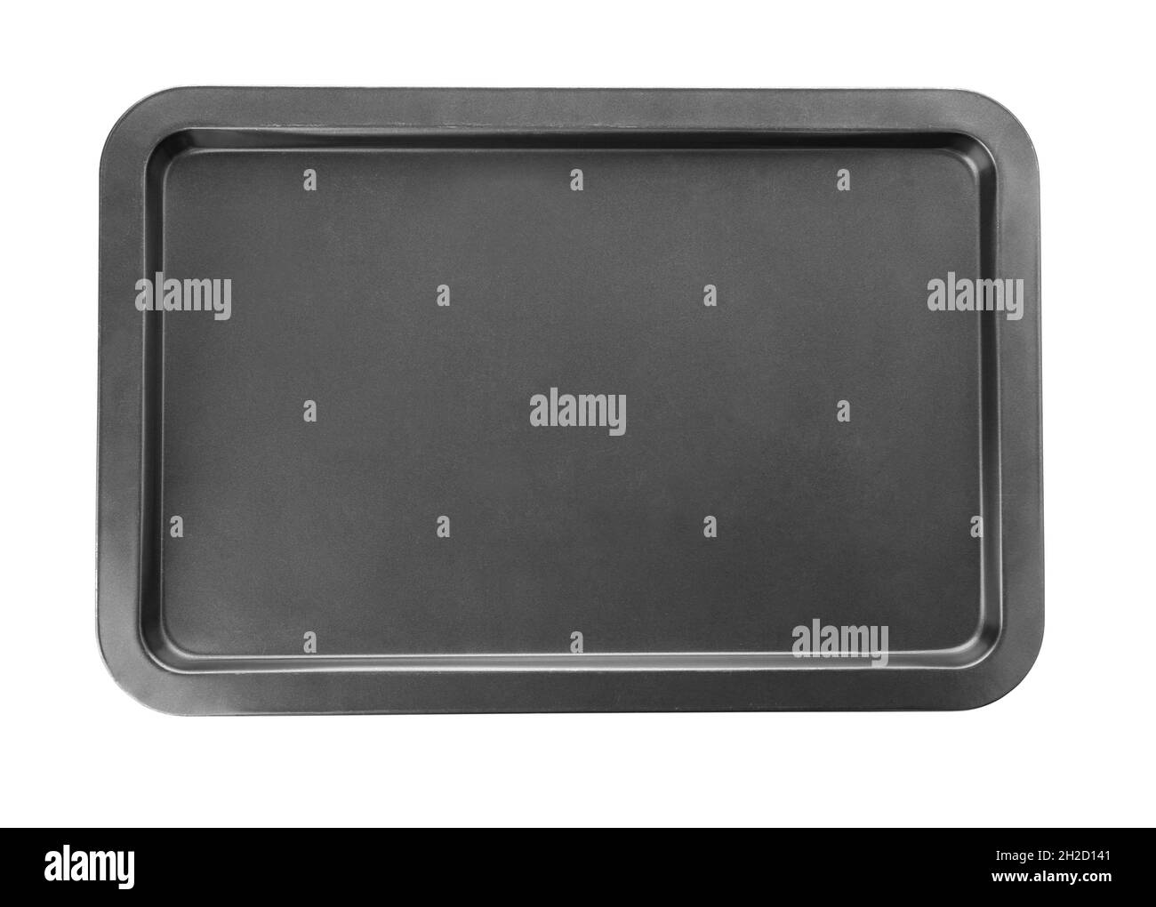 Empty baking tray for oven isolated on white, top view Stock Photo - Alamy