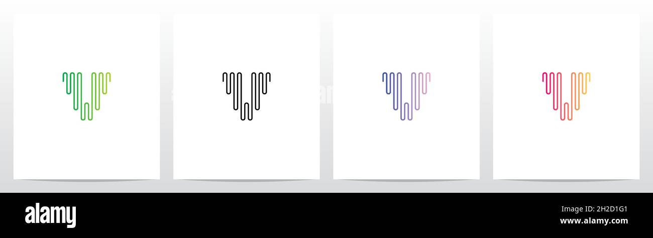 Sound Wave Lines Letter Logo Design V Stock Vector Image & Art - Alamy
