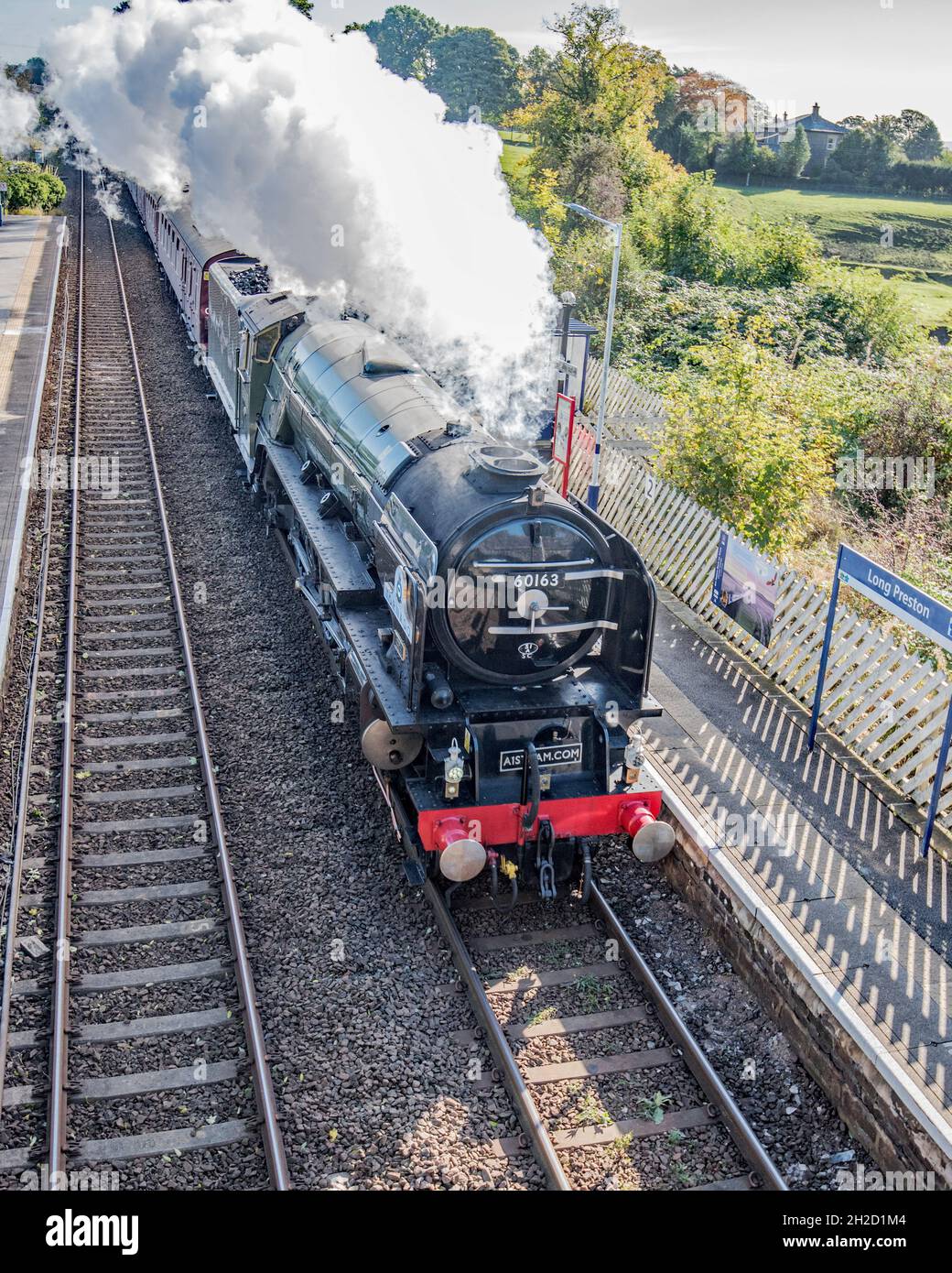 Tornado passing through Long Preston station in North Yorkshire on 21st ...