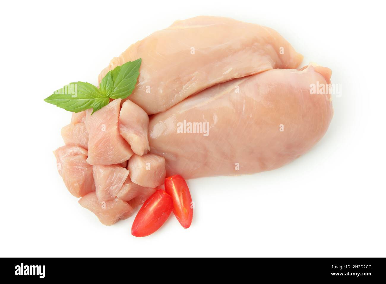 Raw chicken fillet isolated on white background Stock Photo - Alamy
