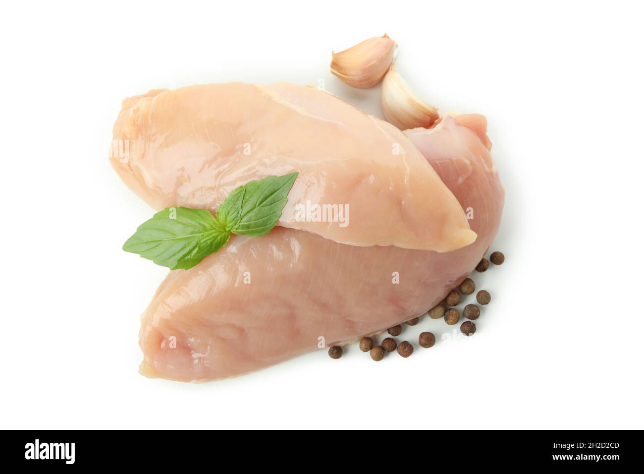 Raw chicken fillet isolated on white background Stock Photo - Alamy