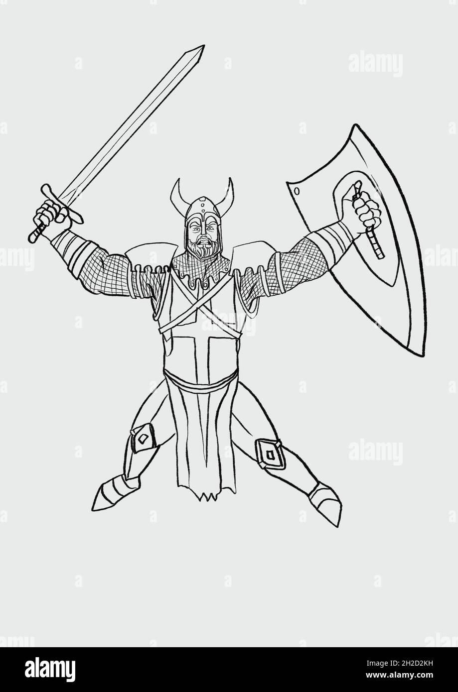 a knights templar character illustration Stock Photo - Alamy