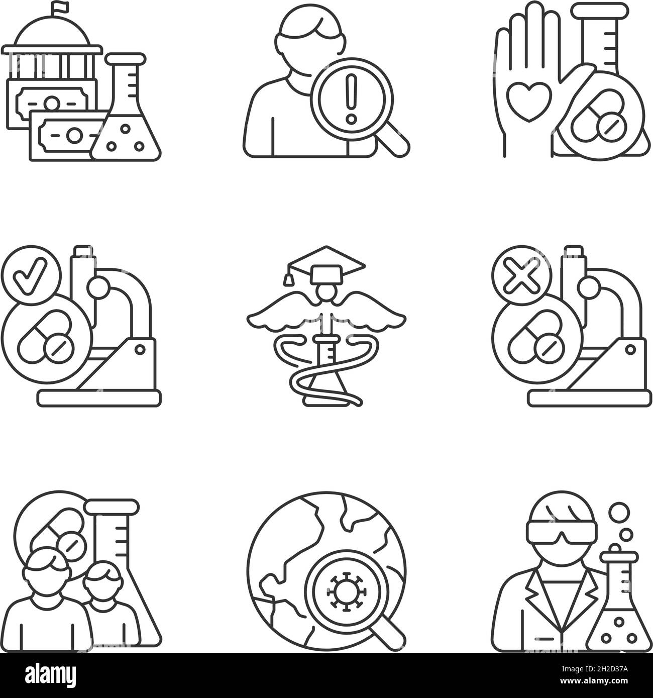 Clinical study linear icons set Stock Vector Image & Art - Alamy