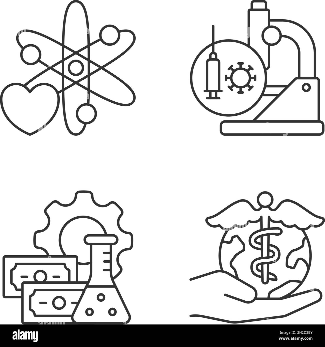 Medicine development linear icons set Stock Vector Image & Art - Alamy