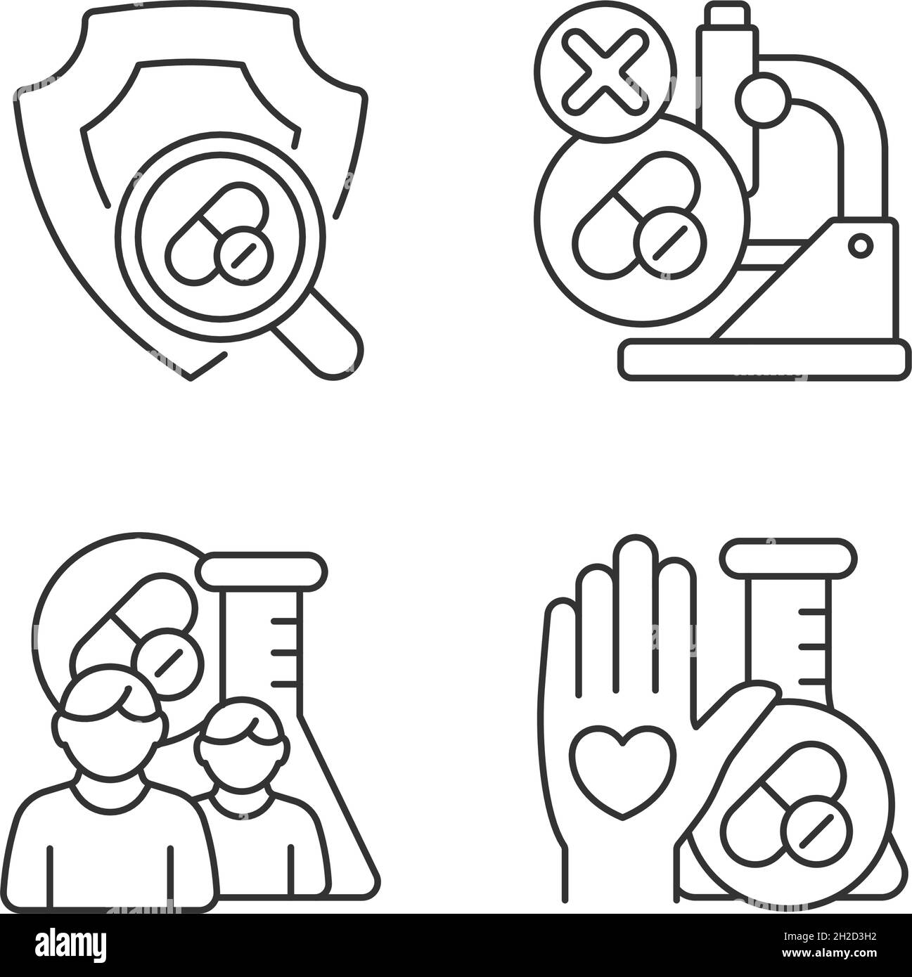 Clinical research facility linear icons set Stock Vector Image & Art ...