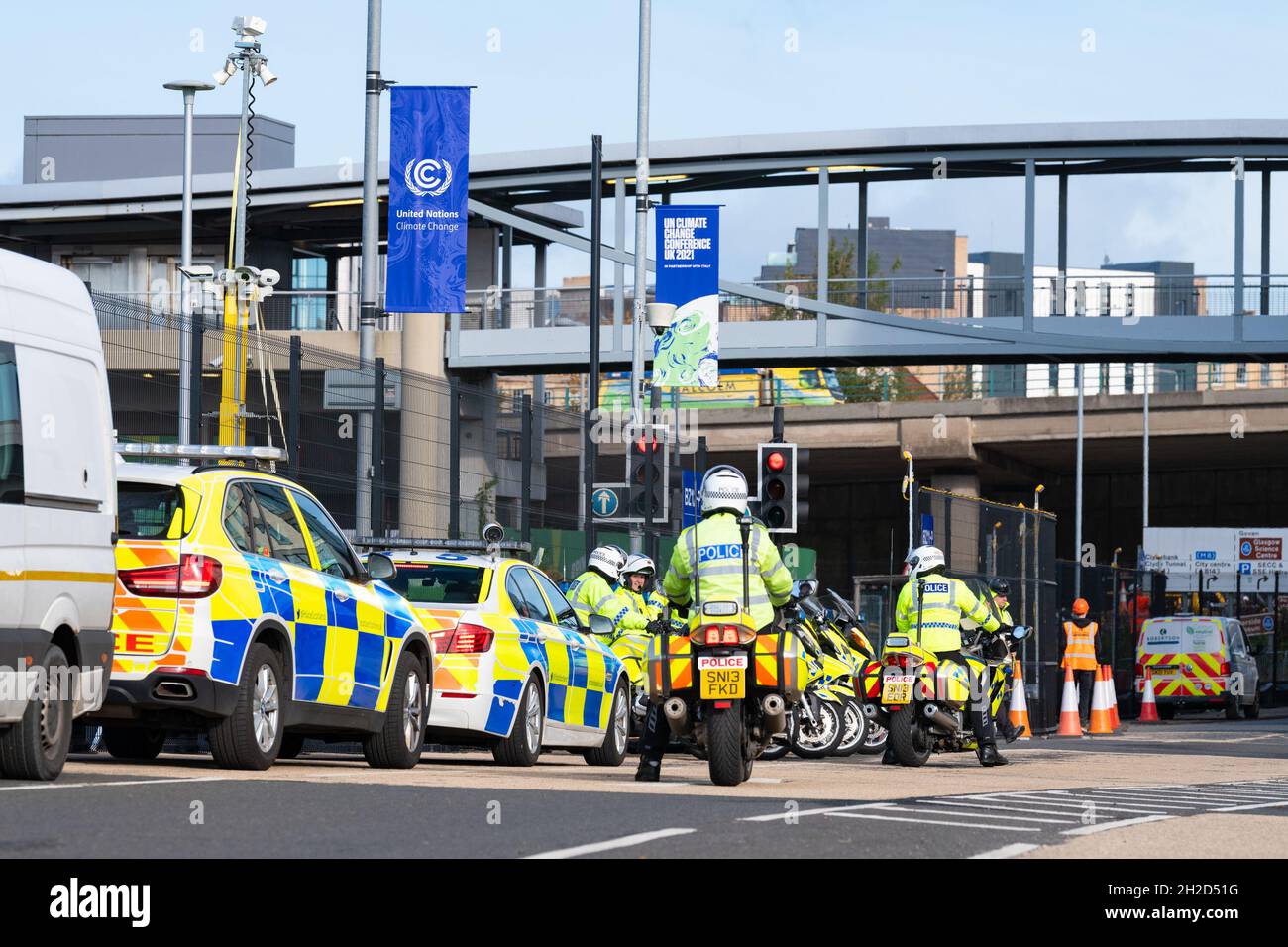 Glasgow, Scotland, UK. 21st Oct, 2021. COP26 - Police practising ...