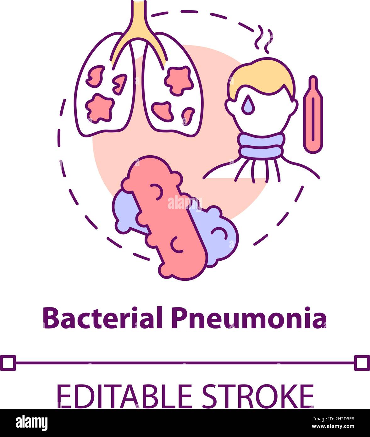 Bacterial pneumonia concept icon Stock Vector Image & Art - Alamy