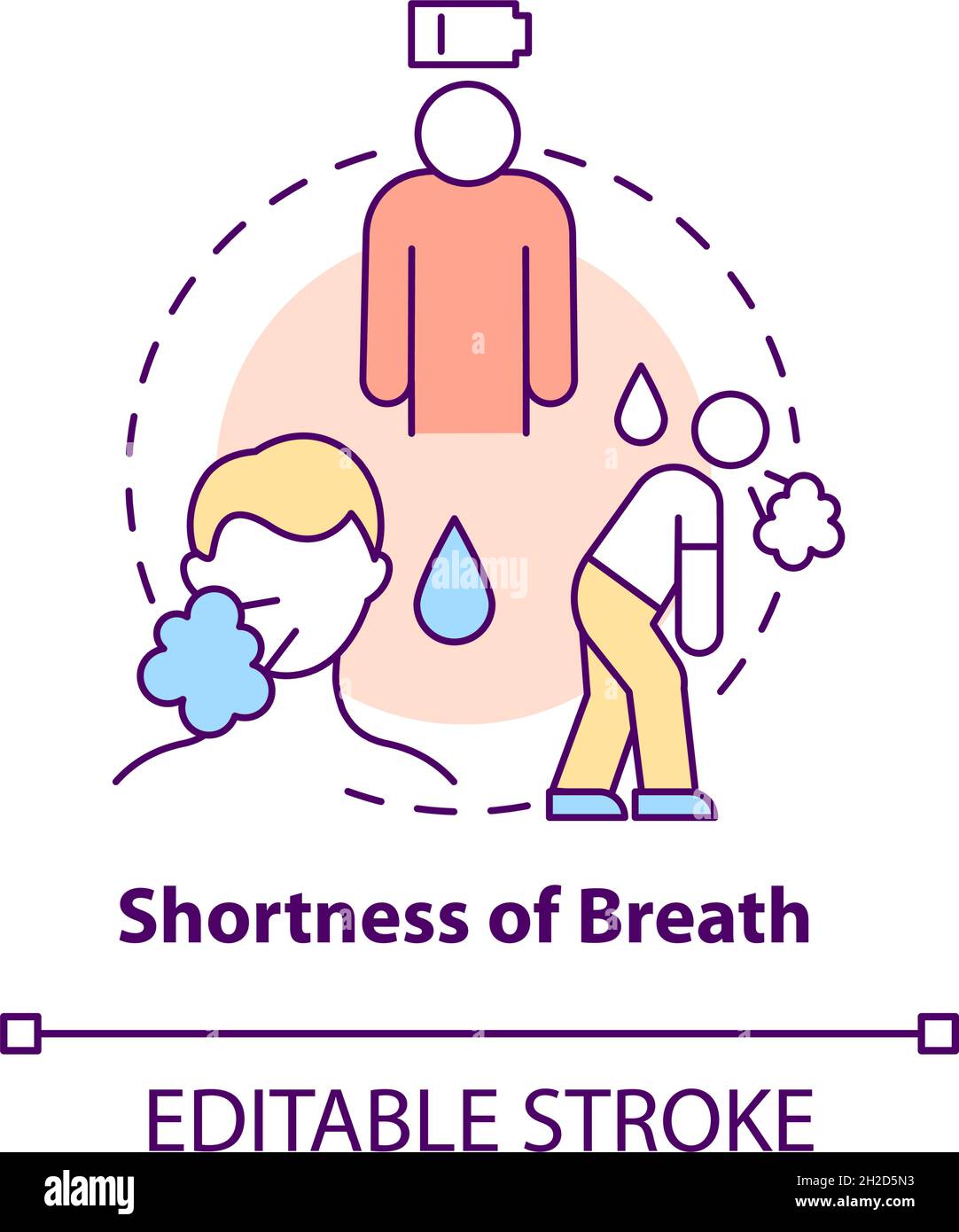 Breath shortness concept icon Stock Vector Image & Art - Alamy