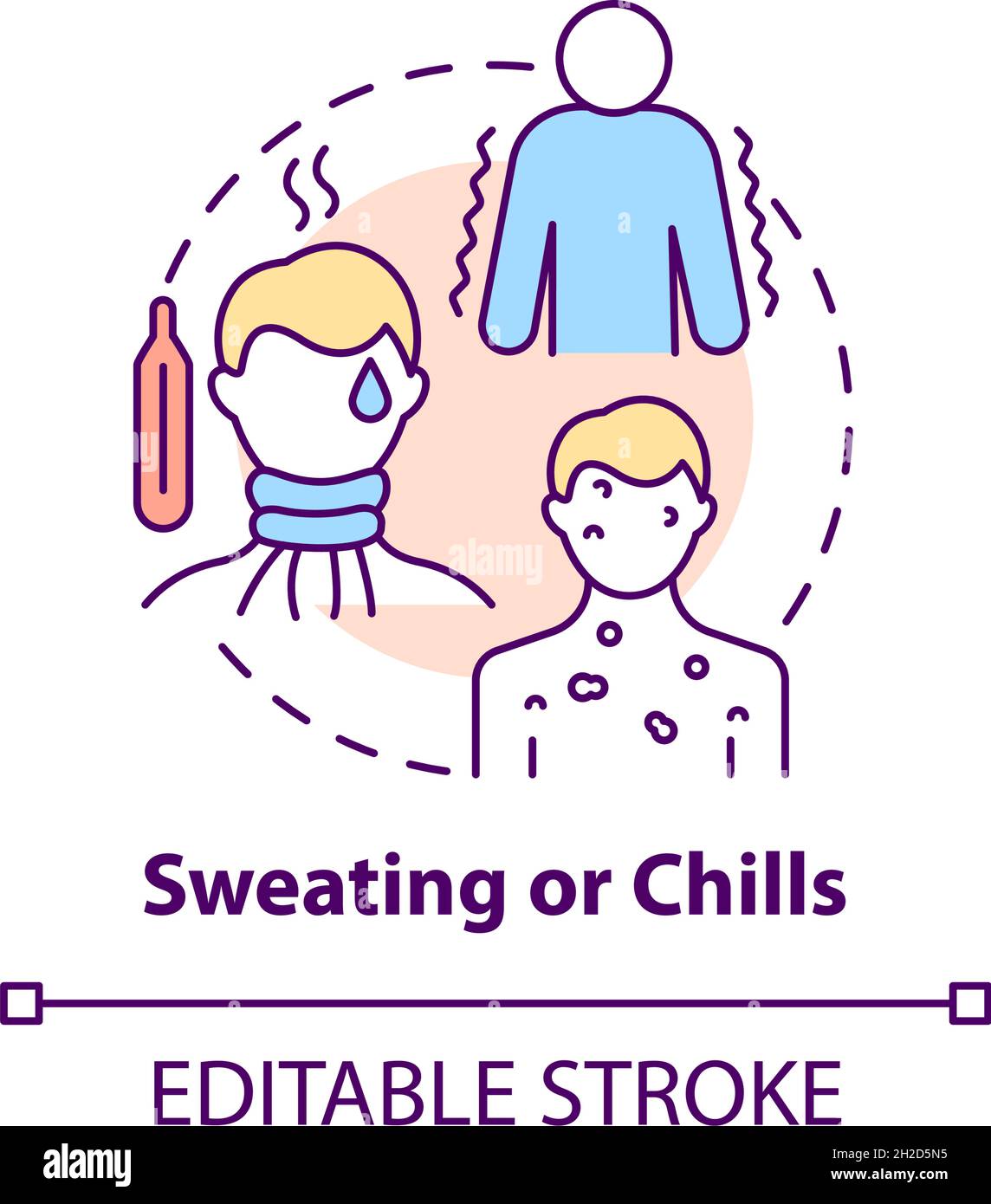 Sweating and chills concept icon Stock Vector Image & Art - Alamy