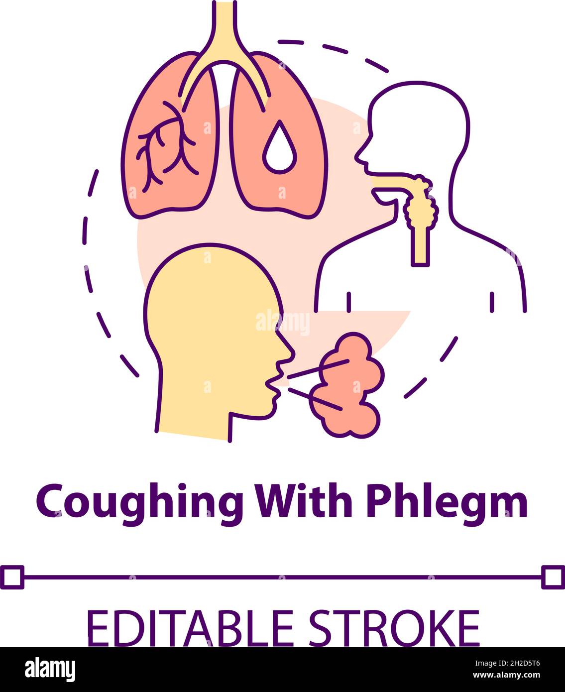 Coughing with phlegm concept icon Stock Vector Image & Art - Alamy