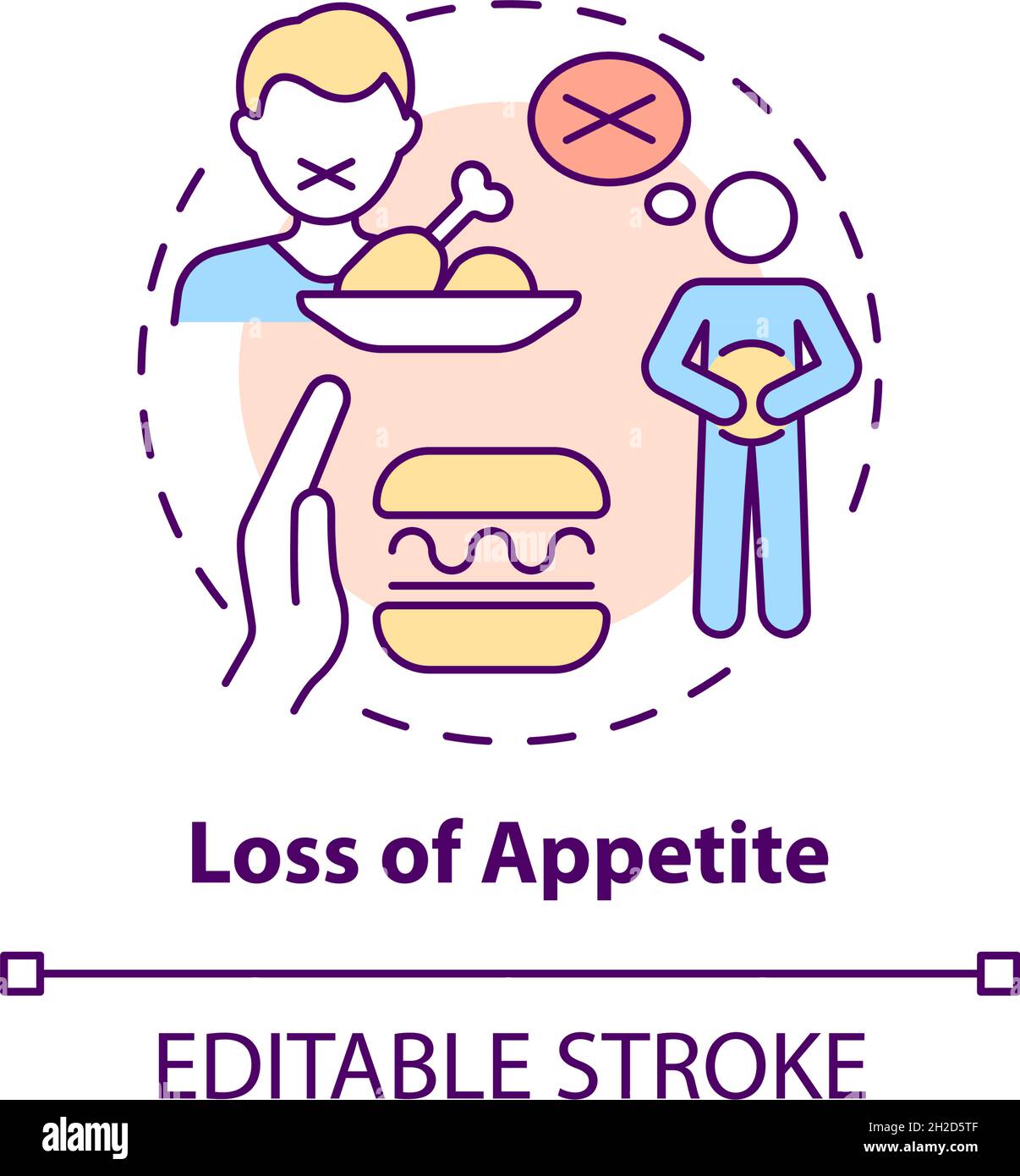 Appetite loss concept icon Stock Vector Image & Art - Alamy