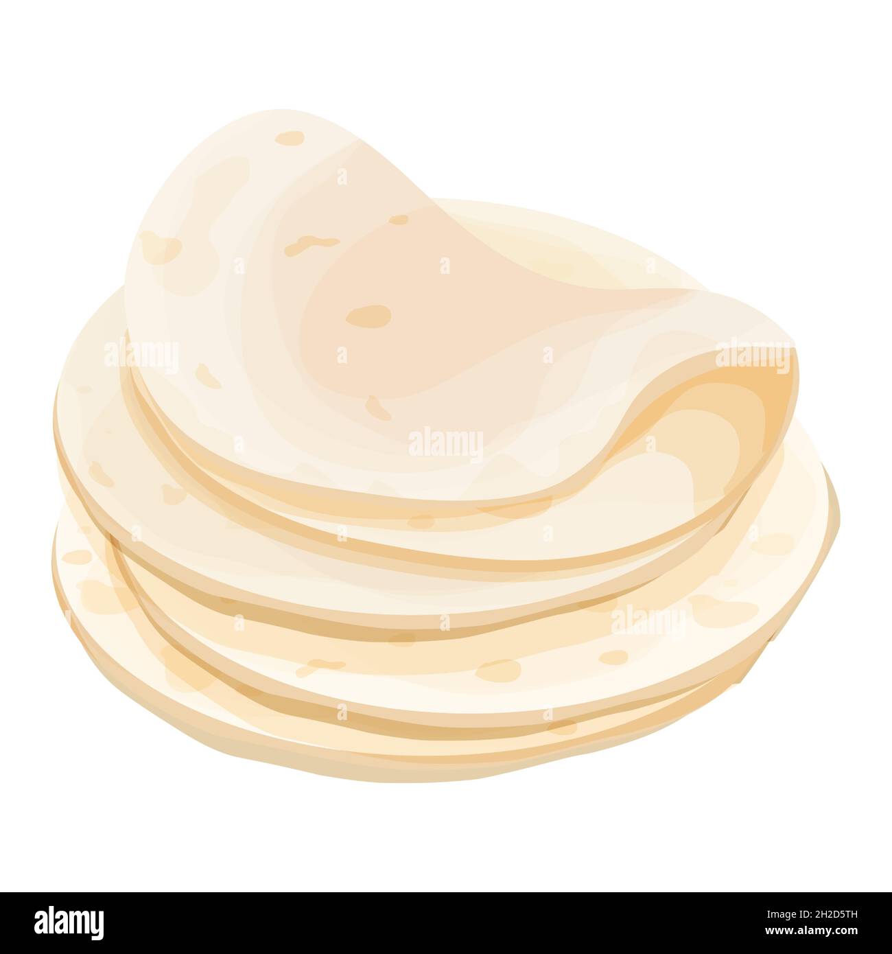 Lavash, tortilla. Mexican cuisine ingredient in cartoon style isolated ...