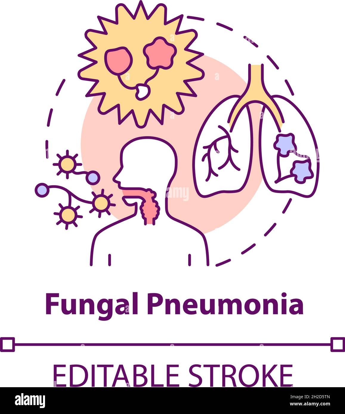 Fungal pneumonia concept icon Stock Vector Image & Art - Alamy