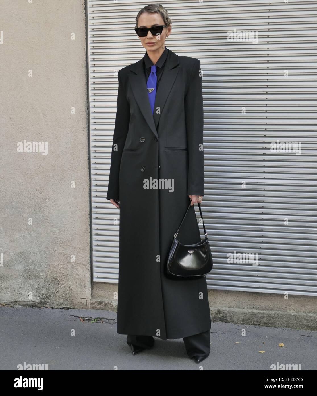 Yulia Wave street style outfit before Prada fashion show during Milano ...
