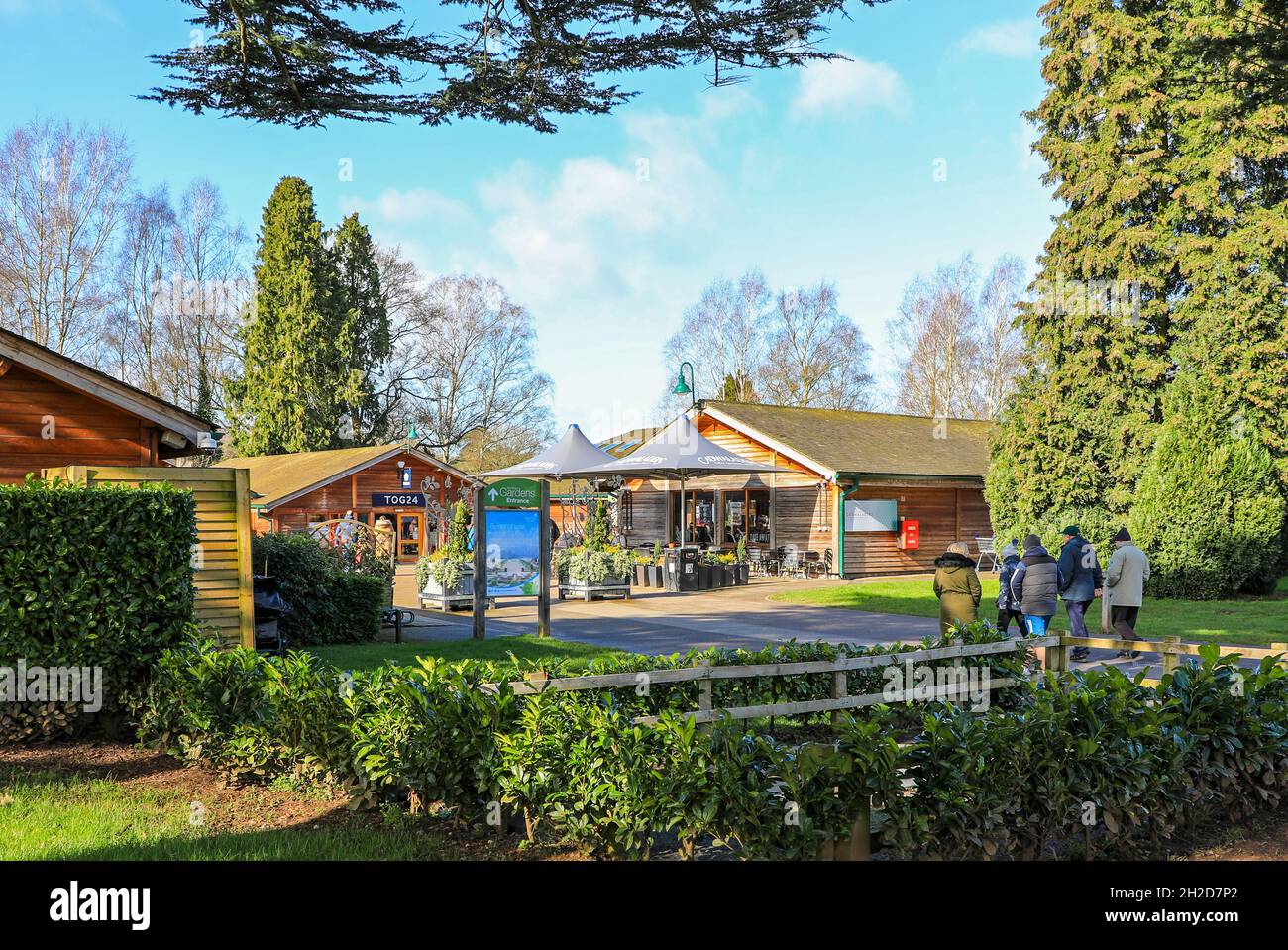 The entrance to Trentham Gardens, Stoke-on-Trent, Staffordshire ...