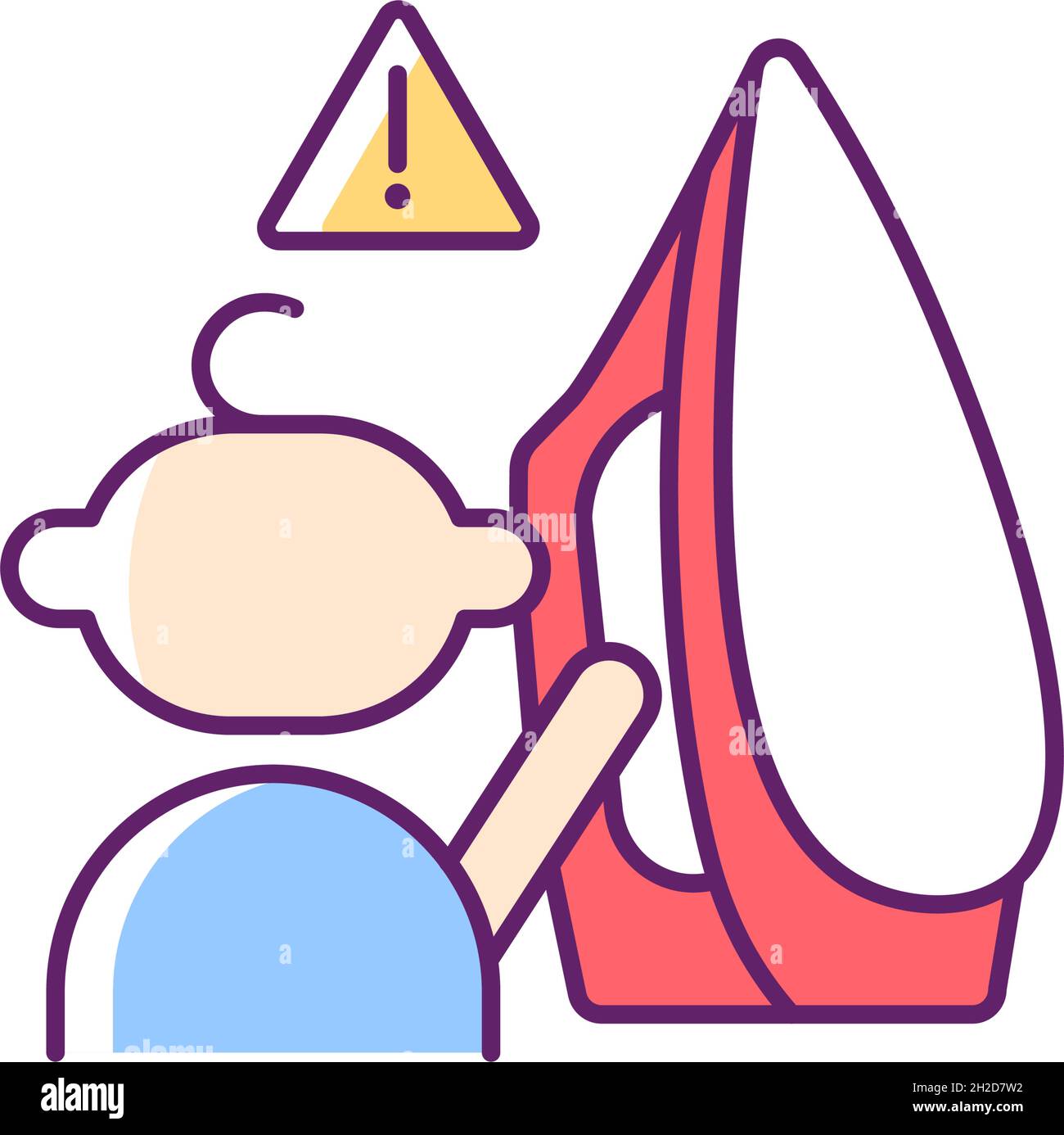 Child and hot iron RGB color icon Stock Vector Image & Art - Alamy