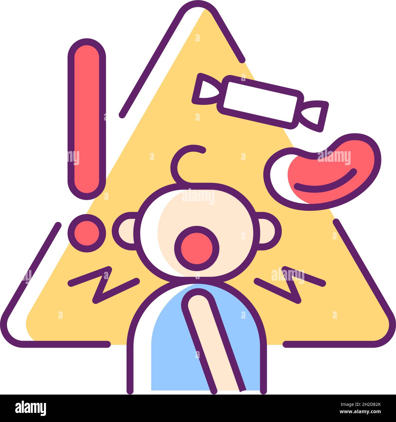 Choking hazard foods RGB color icon Stock Vector Image & Art - Alamy