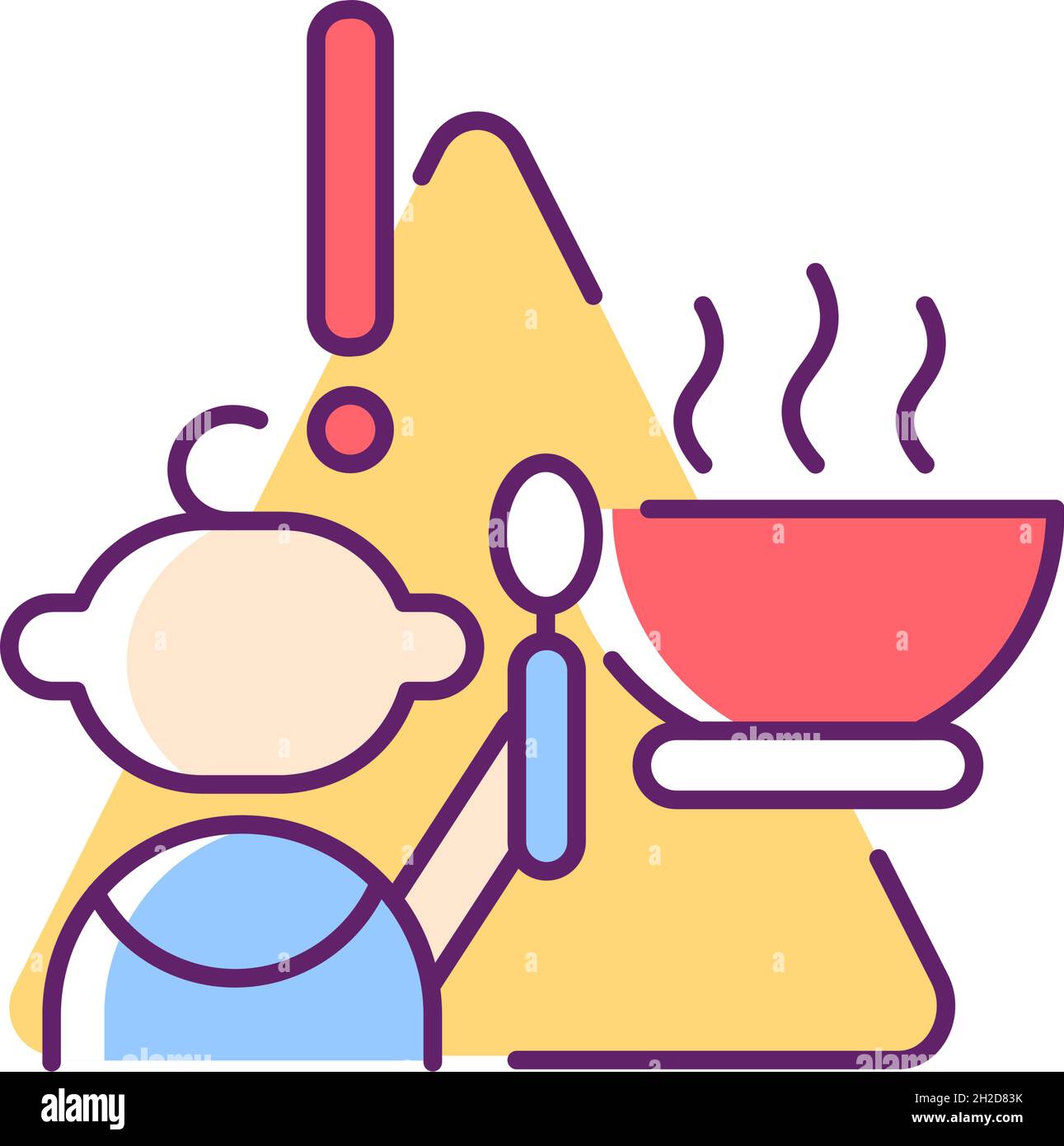 Child and hot food RGB color icon Stock Vector Image & Art - Alamy