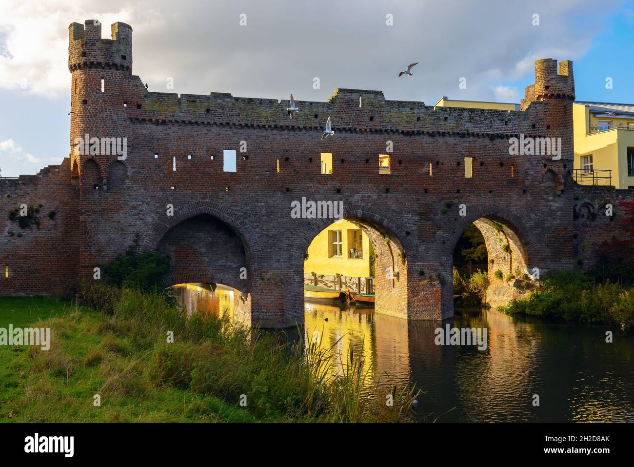 historic Berkel Gate in Zutphen, Netherlands, at sunset Stock Photo - Alamy