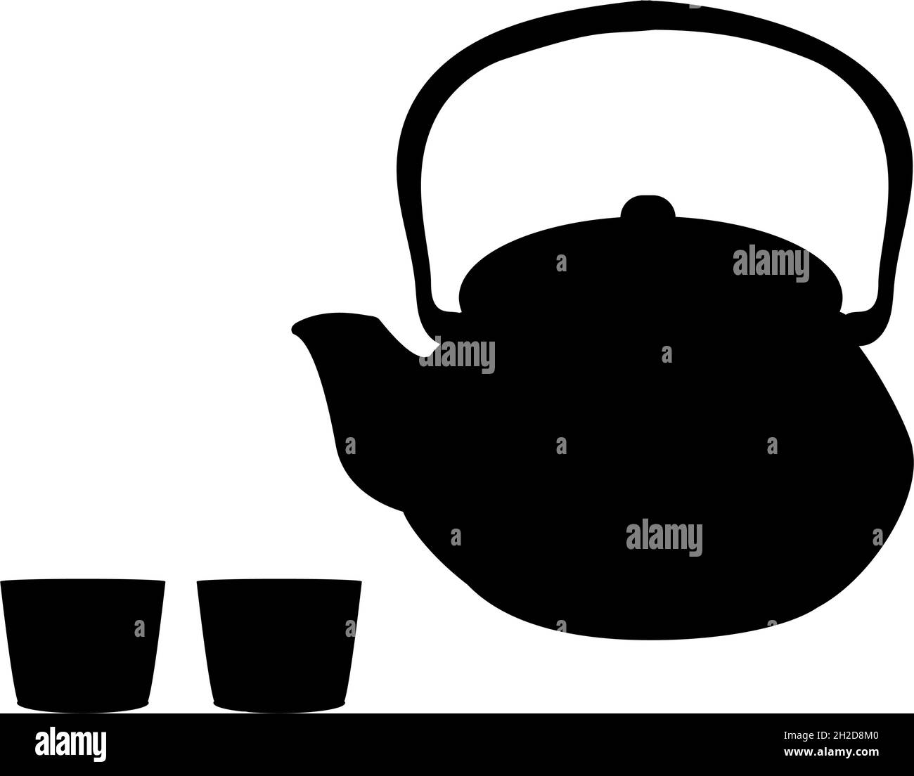 Teapot cups hot drink Stock Vector Images - Alamy