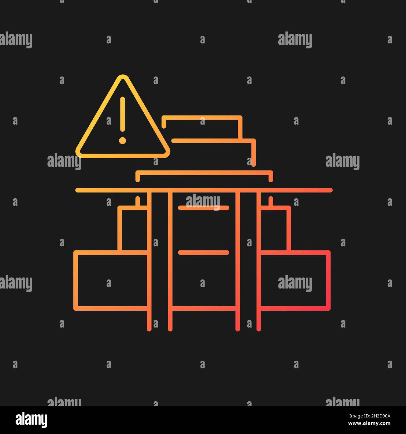 Stairway safety gates gradient vector icon for dark theme Stock Vector ...